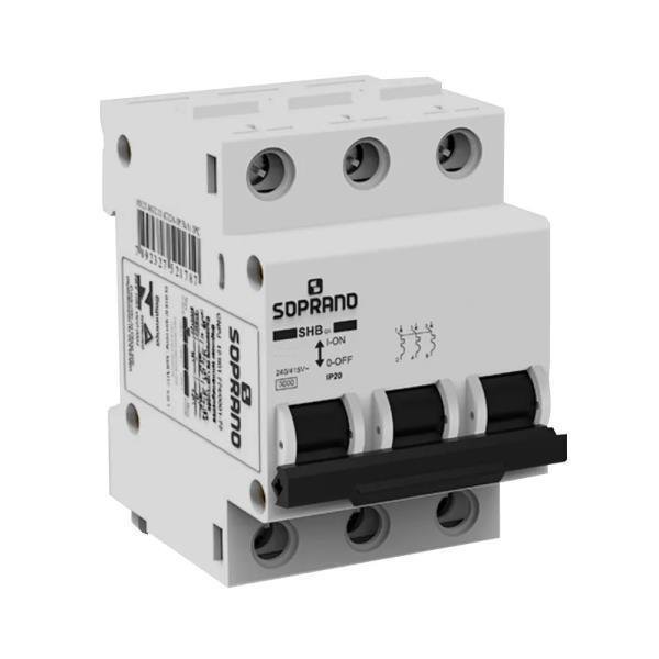 Disjuntor Tripolar 70A Curva C DIN 3KA - Soprano